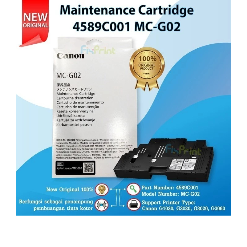 Jual Maintenance Box Cartridge MC-G02 MC G02 Waste Ink Printer Canon G1020 G2020 G3020 G3060 ...