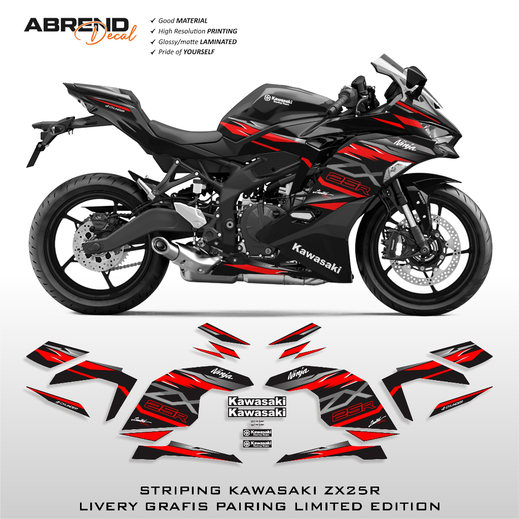 Jual Abrend Decal - Striping ZX25R Grafis Red Kawasaki Ninja ZX-25R ...
