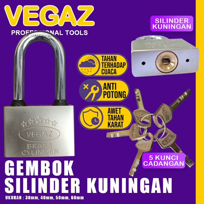 Jual VEGAZ - Gembok Silinder Kuningan Gembok Panjang Rumah Pagar Anti ...