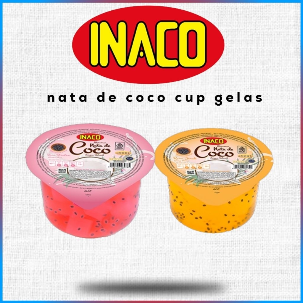 Jual Inaco Nata De Coco Cup Gelas biji selasih | Shopee Indonesia