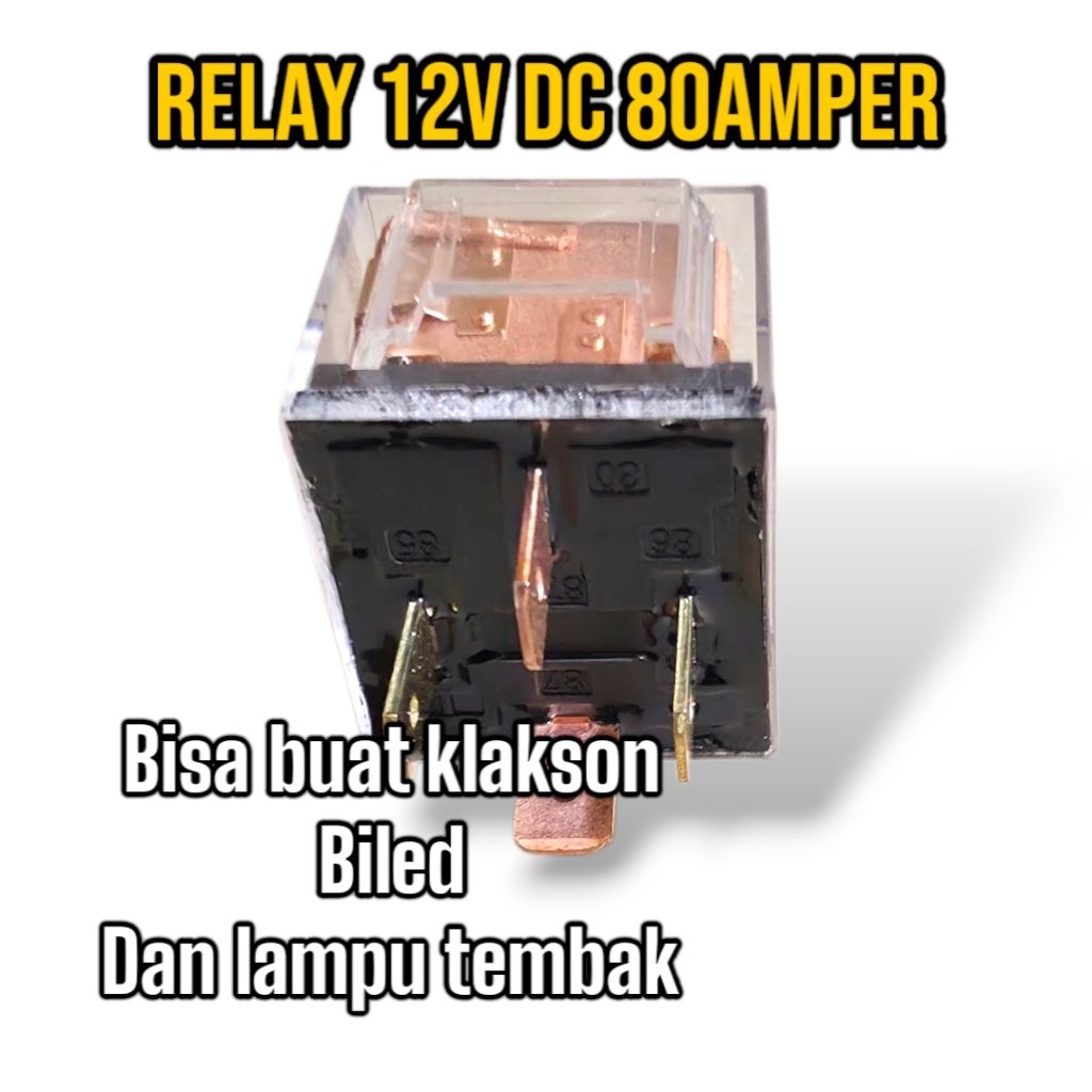 Jual Relay Transparan Relay klakson dan Biled Relay 4 kaki 12v 80Amper ...