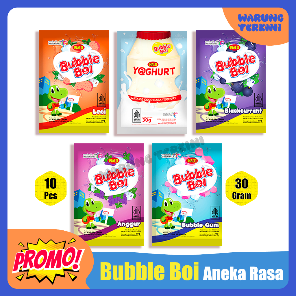 Jual Inaco Bubble Boi Rasa Blackcurrant, Leci, Bubble Gum, Yoghurt dan ...