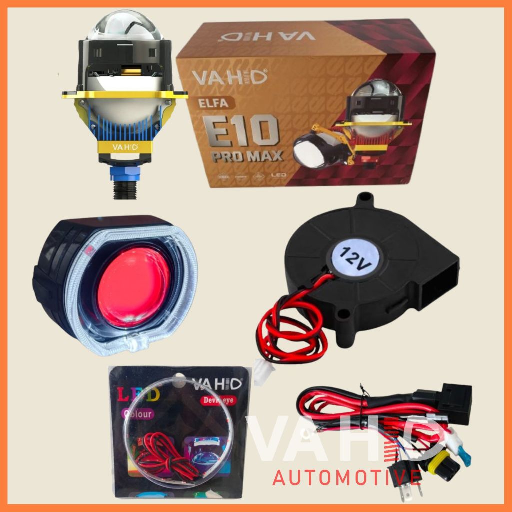 Jual VAHID E10 PRO Max Paket Komplit Set Biled Projector 3 inch Premium ...
