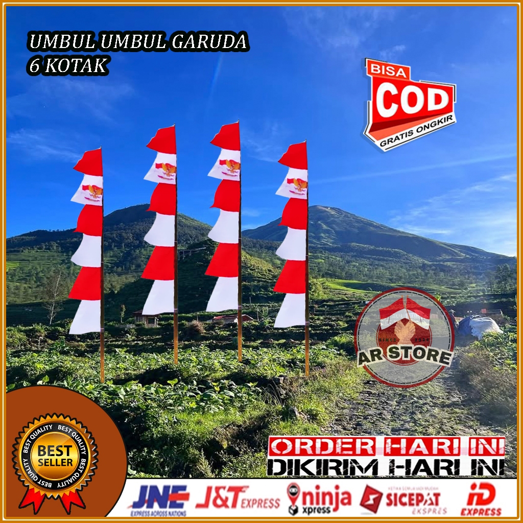 Jual BENDERA UMBUL UMBUL GARUDA MERAH PUTIH 6 KOTAK | Shopee Indonesia