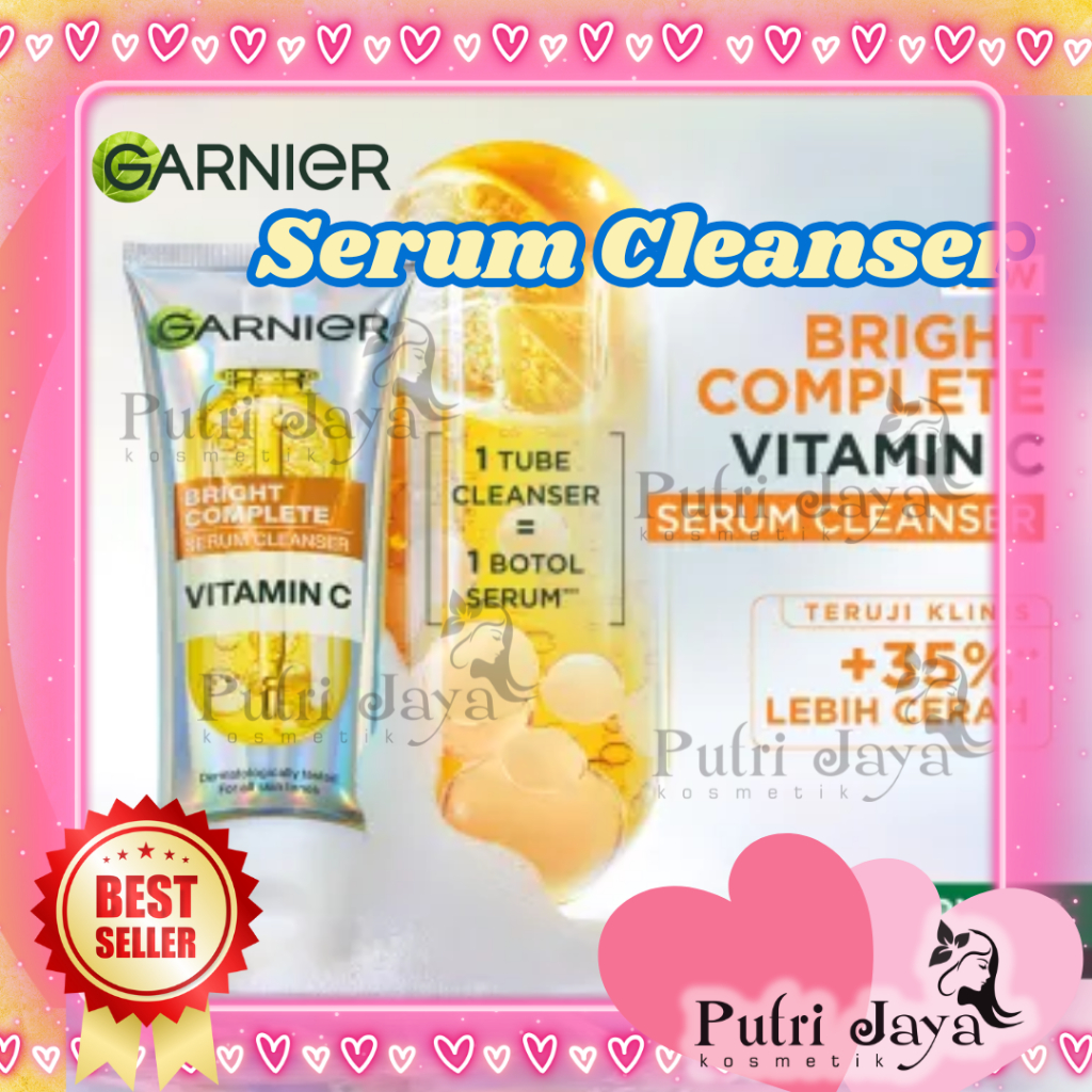 Jual GARNIER Bright Complete Vitamin C SERUM Cleanser [50ML/100ML ...