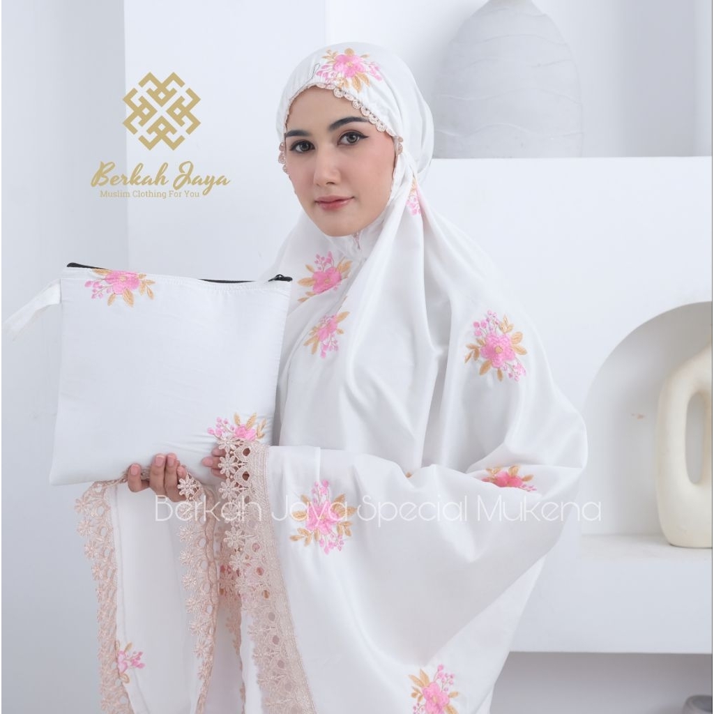 Jual Mukena Dewasa Bordir Musim Bunga Katun Premium Renda Mewah Series ...