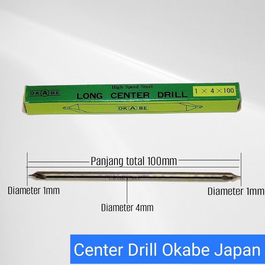 Jual Center Drill 1×4 Okabe Japan Originall Bor center 1 × 4 × 100 ...