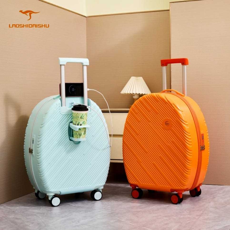 Jual Laoshidaishu Koper mini bundar 18 inch koper kabin 20 inch koper ...