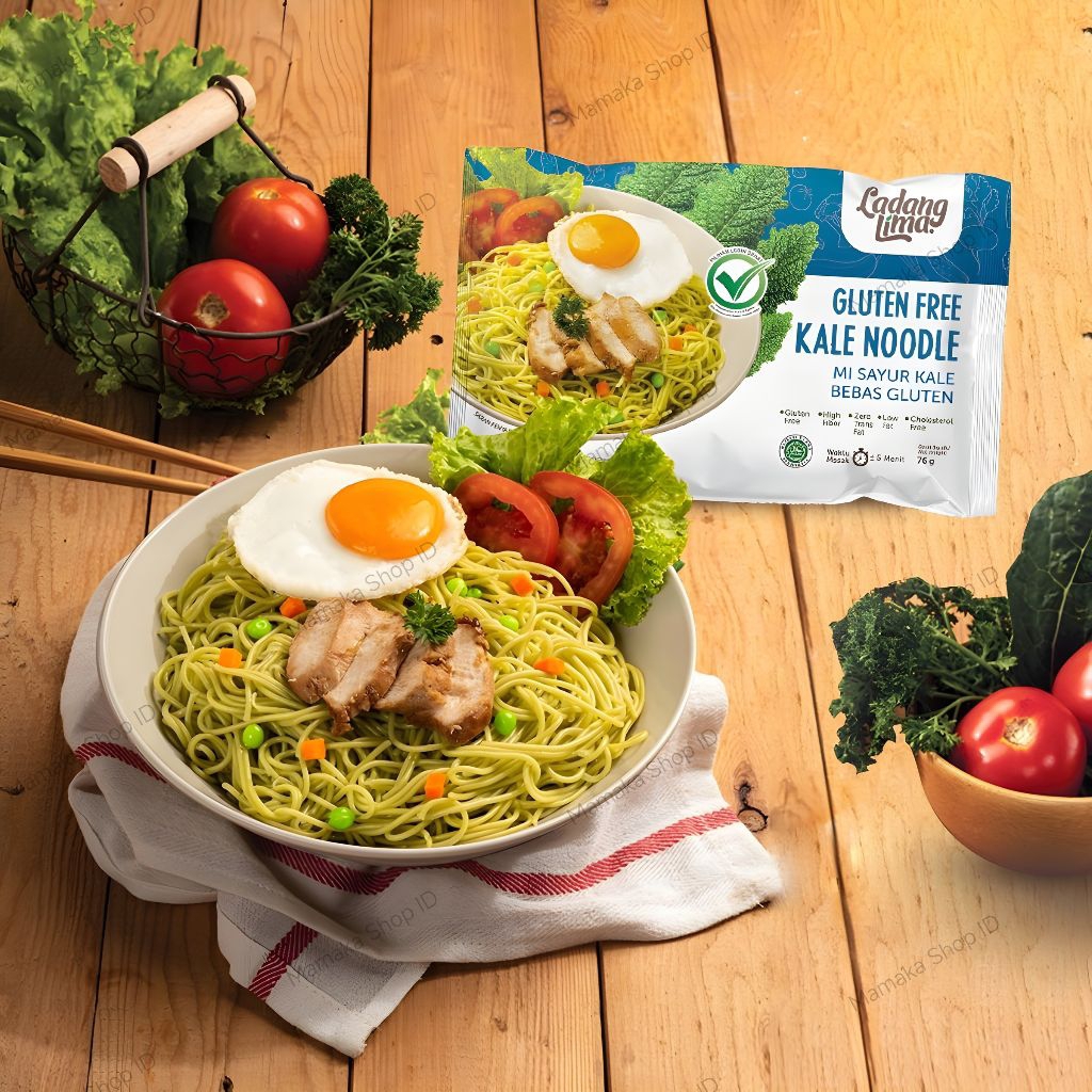 Jual Mie Ladang Lima Veggie Kale 76 Gr - Mie Sehat Gluten Free | Shopee Indonesia