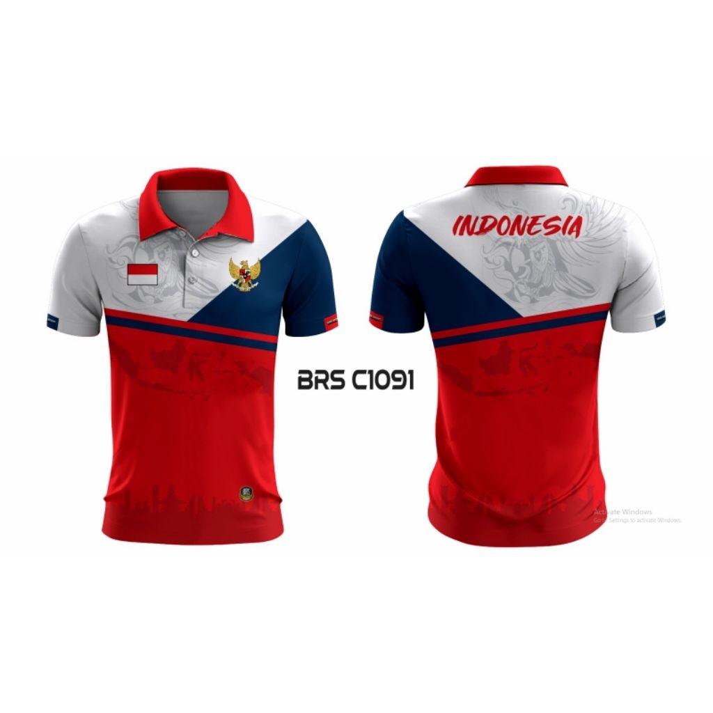 Jual KAOS JERSEY MODEL POLO /KERAH INDONESIA / 80 TAHUN INDONESIA ...
