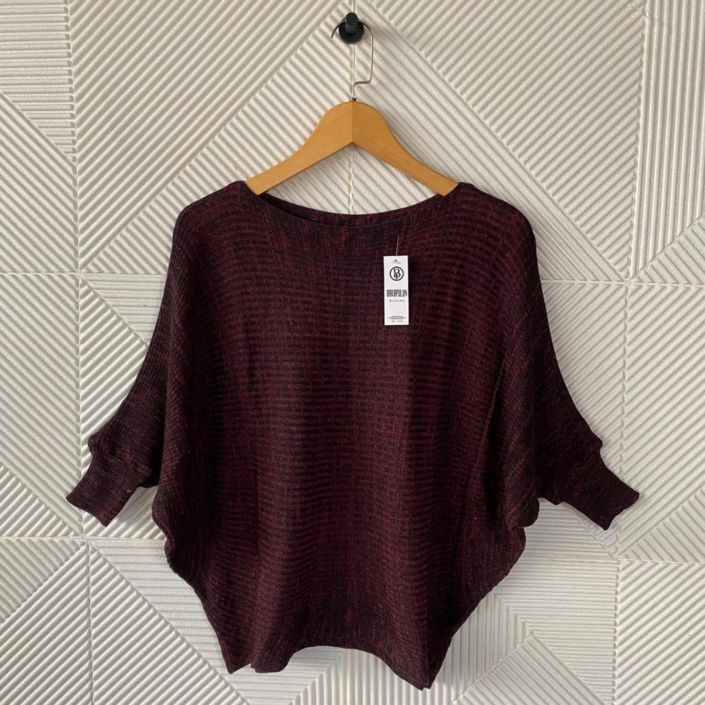 Jual Rajut batwing polos/blouse oversize wanita/atasan wanita jumbo big ...