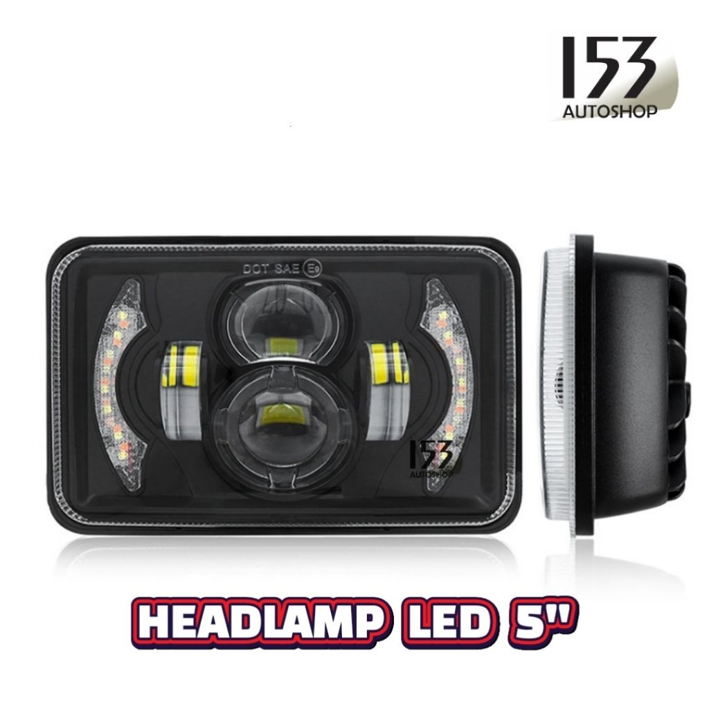 Jual Head Lamp Lampu Besar Petak LED 5" 12-24v | Shopee Indonesia