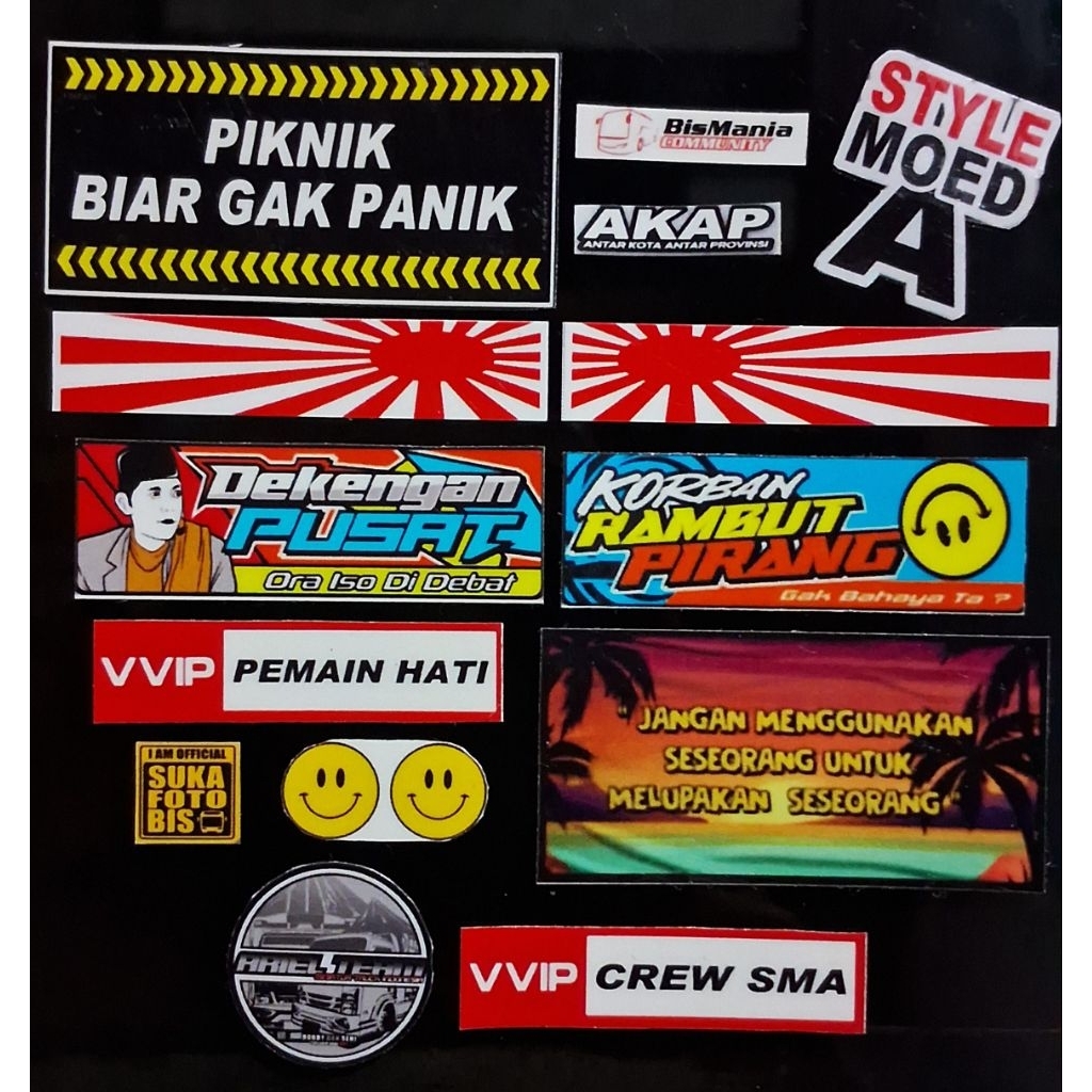 Jual Paket Stiker Miniatur Bus, kepetan tengah,list karpet roda,banner ...