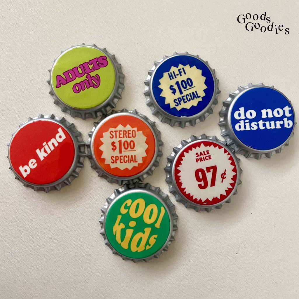 Jual goodsgoodies Bottle Cap Pin / Pin Tutup Botol / Bottle Cap Pins ...