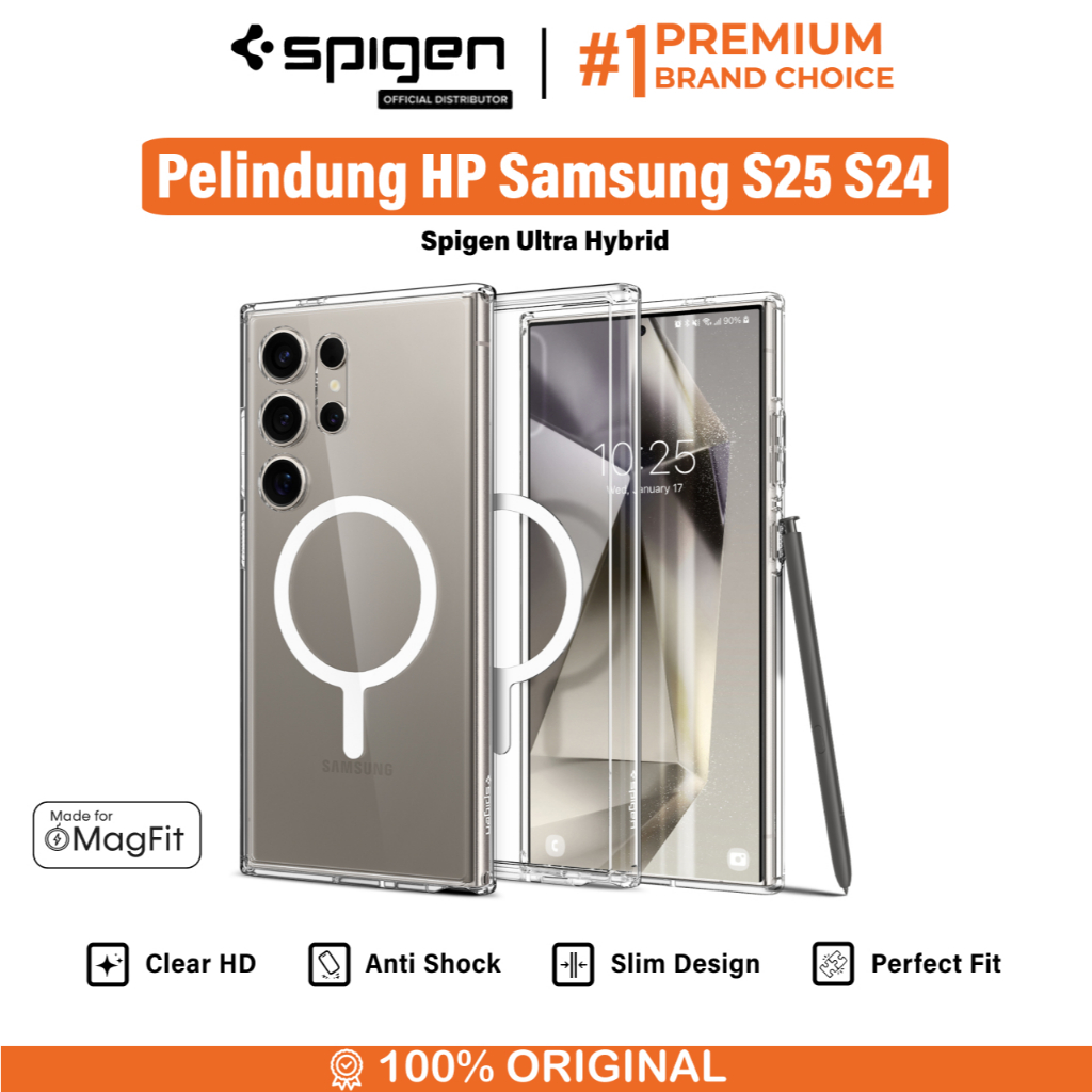 Jual Case for Samsung Galaxy S25 S24 Ultra Plus FE Spigen Ultra Hybrid MagFit Anti Shock Crack ...