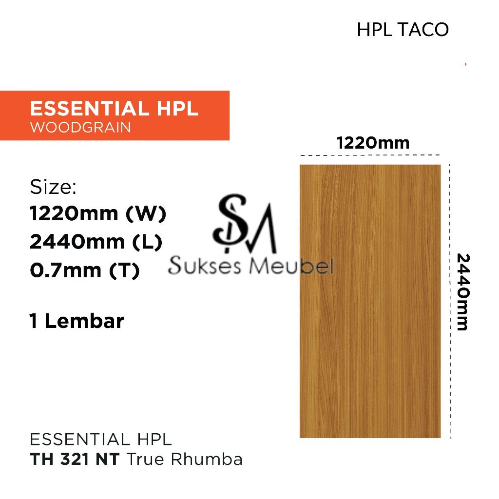 Jual TACO HPL Wood Grain Exotic TH 321 NT - True Rhumba | Per 1 Lembar Ukuran 122cm x 244cm ...
