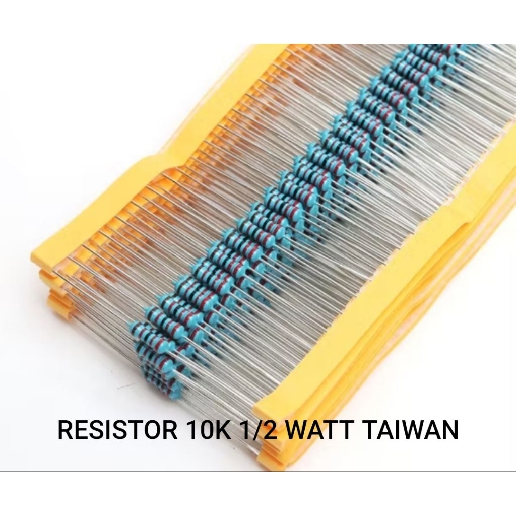 Jual 50pcs Resistor 10k 1/2 watt resistor taiwan kaki tembaga tidak nempel mahnet | Shopee Indonesia