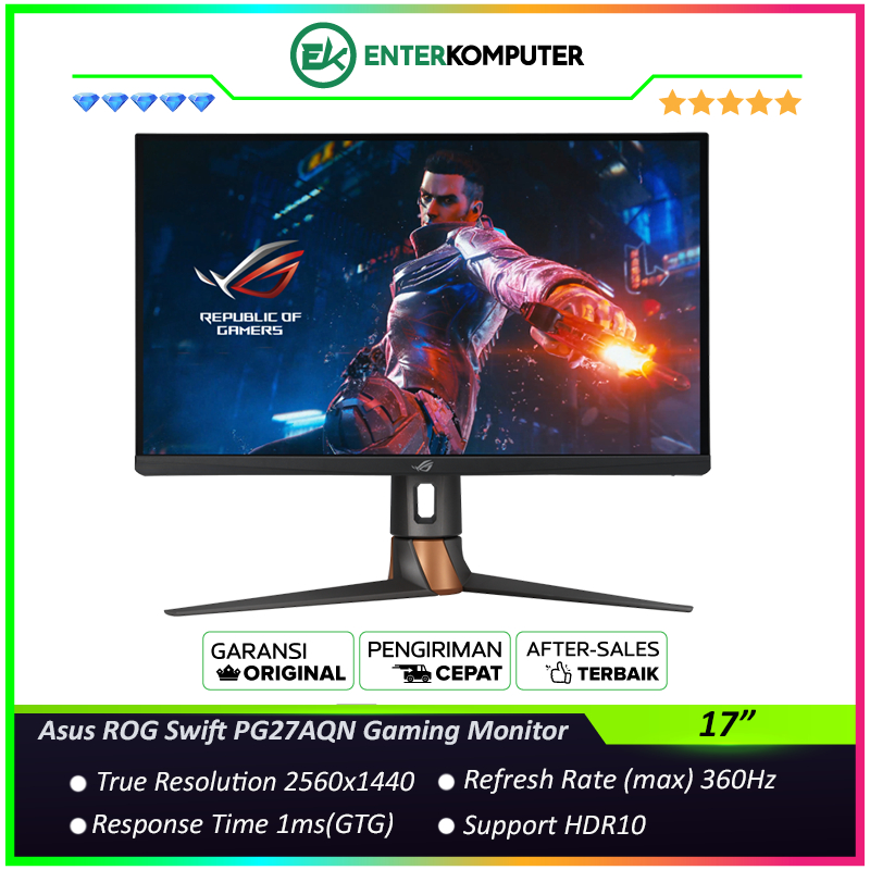 Jual Asus ROG Swift PG27AQN 27" QHD Ultrafast IPS 360Hz Gaming Monitor ...