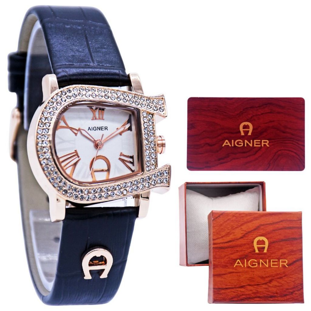 Jual Jam Tangan Cewek Aigner Tapal Kuda Tali Kulit 3.3CM Jam Tangan ...