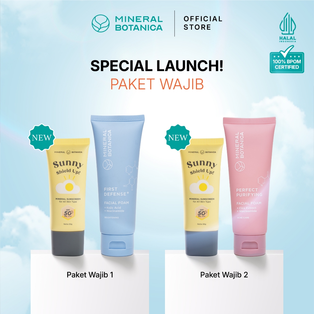 Jual [COMPLETE SKINCARE SET] Mineral Botanica Sunny Shield Up Sunscreen ...