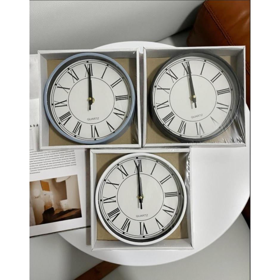 Jual Jam Dinding Quartz Angka Romawi Diameter 22 cm Hiasan Rumah dalam ...