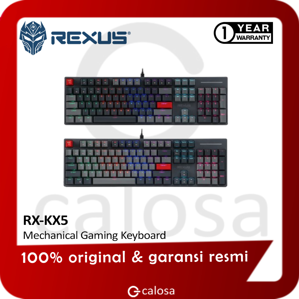 Jual Rexus Heroic KX5 Mechanical Gaming Keyboard Full Size RX-KX5 ...