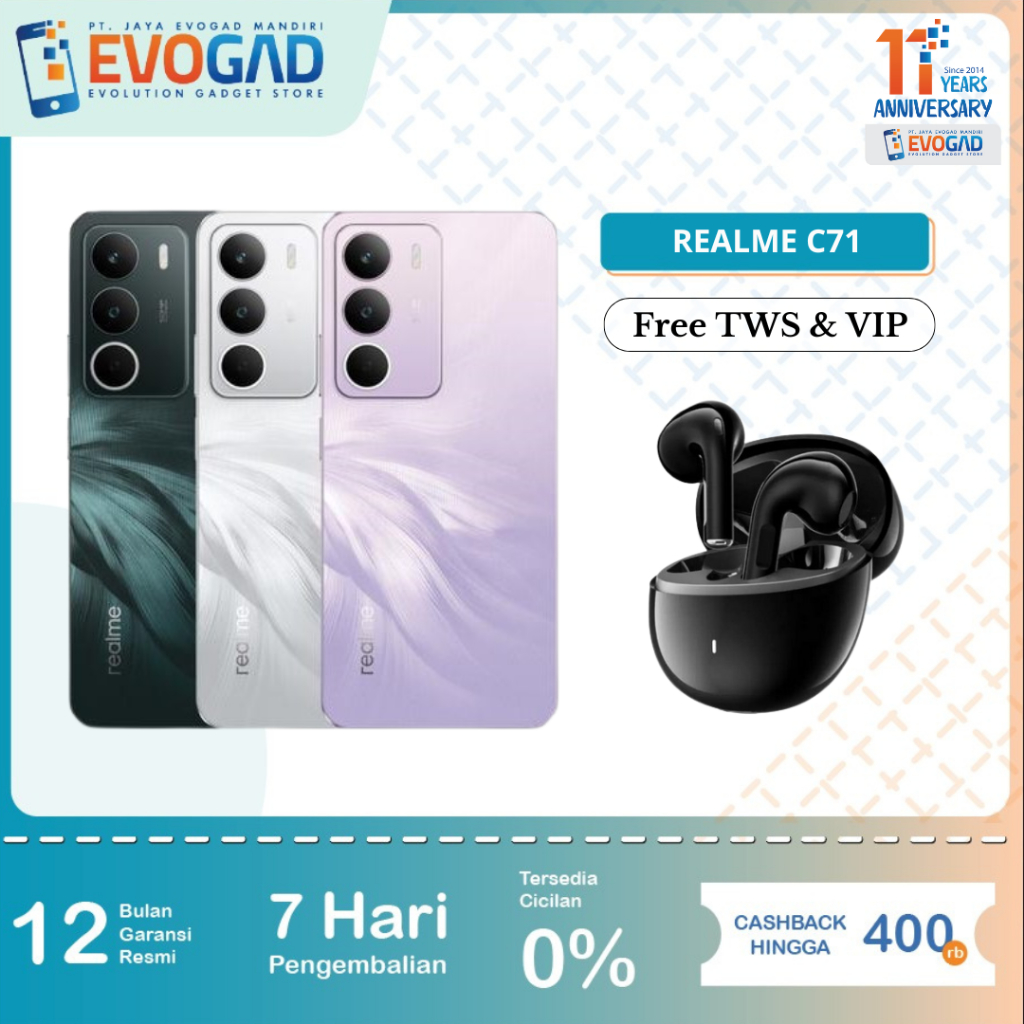 Jual Realme C71 4/128GB, 6/128GB & 8/128GB Unisoc T7250 (12 nm), 6300mAh 45W SUPERVOOC Charge ...