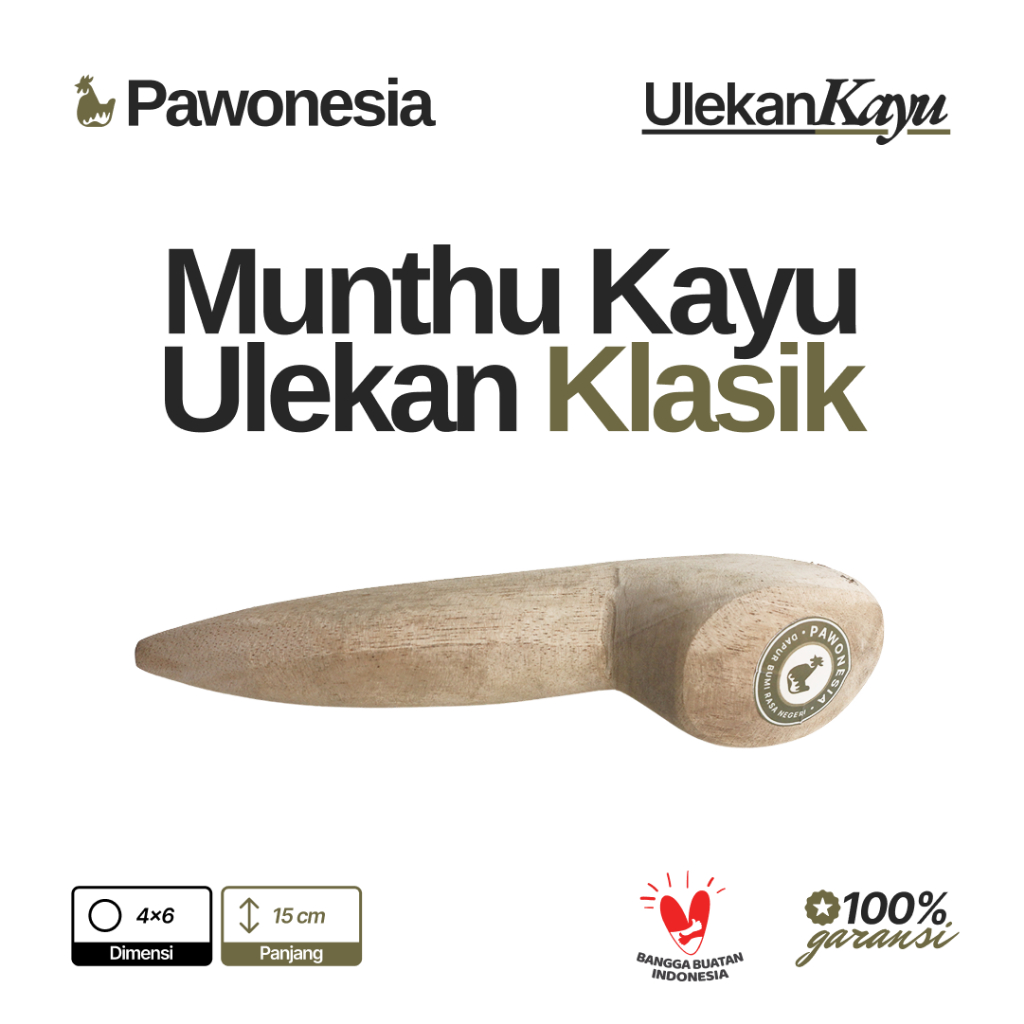 Jual Munthu kayu ulekan Pawonesia alat ulek tradisional ringan awet ...