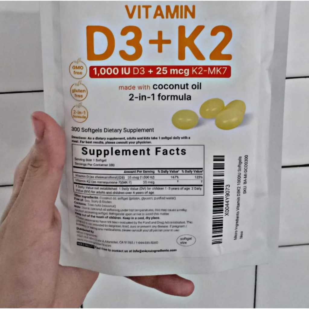 Jual Micro Ingredients Vitamin D3 K2 300 Softgels | Shopee Indonesia