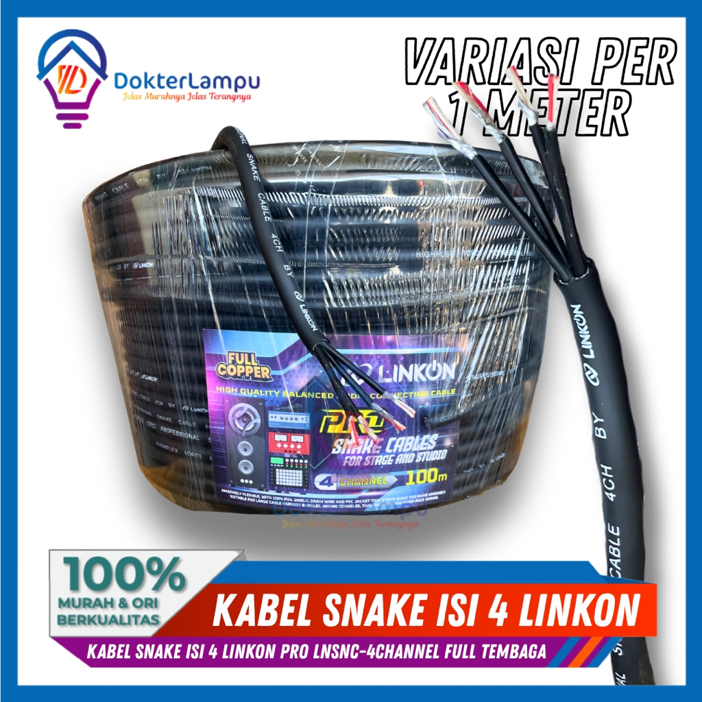 Jual KABEL SNAKE ISI 4 LINKON PRO LNSNC-4CH FULL TEMBAGA / PER 1 METER ...