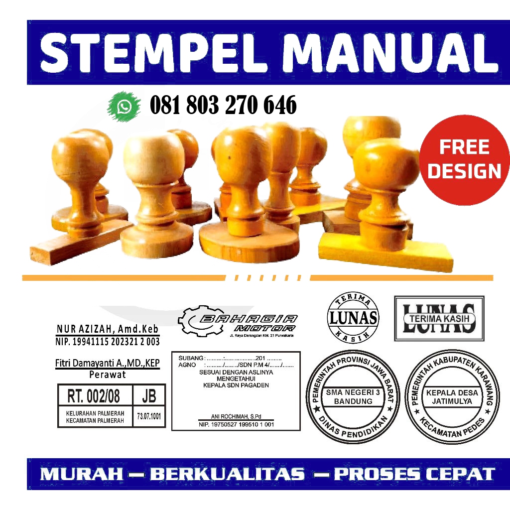 Jual Stempel Manual Stempel Kayu | Shopee Indonesia