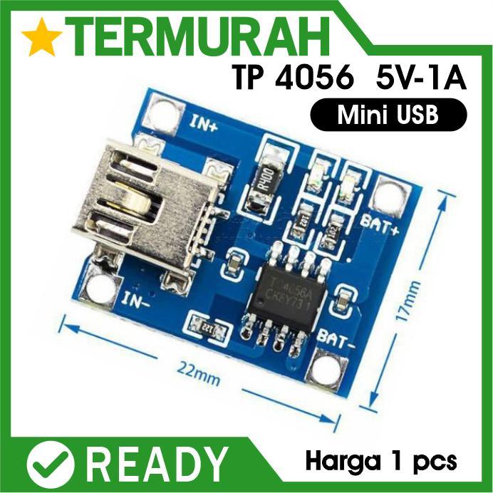 Jual mini USB TP4056 Charger Module output Cas Baterai 18650 Lithium 5V ...
