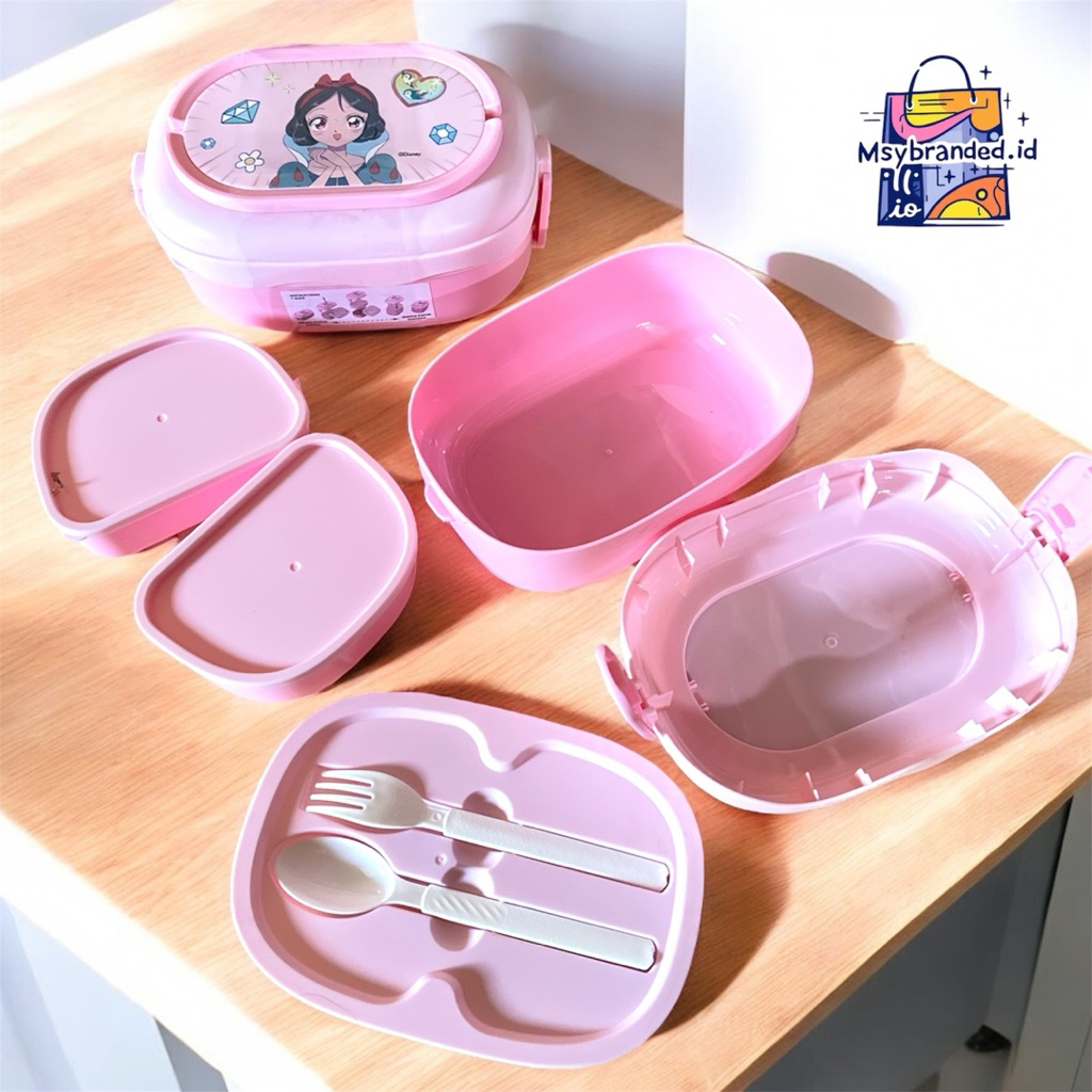 Jual MINISO DISNEY SNOW WHITE LUNCH BOX BENTO BOX SET KOTAK BEKAL SUSUN ...