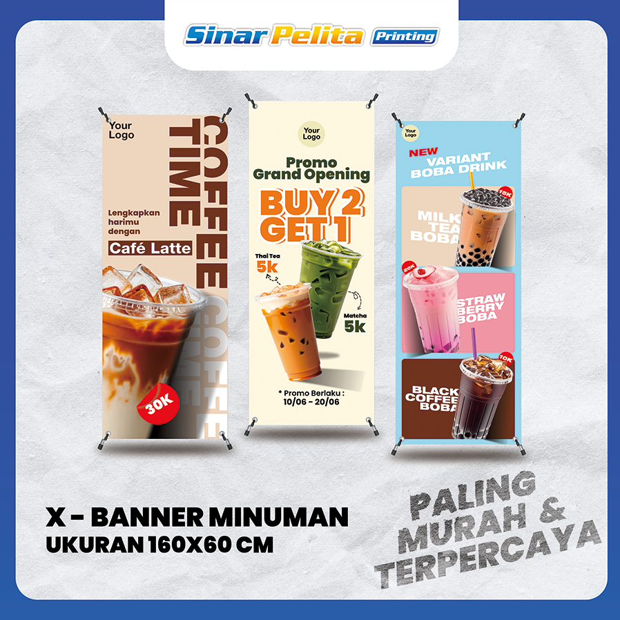 Jual X Banner & Y Banner - Spanduk Minuman Custom - Banner Minuman - Uk ...