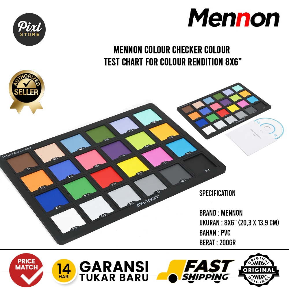 Jual Mennon Colour Checker Colour Test Chart For Colour Rendition 8x6 ...