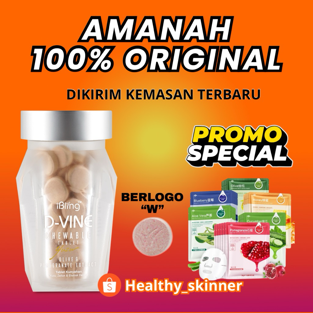 Jual DVINE D VINE COLLAGEN KEMASAN BARU ISI 60 TABLET | Shopee Indonesia