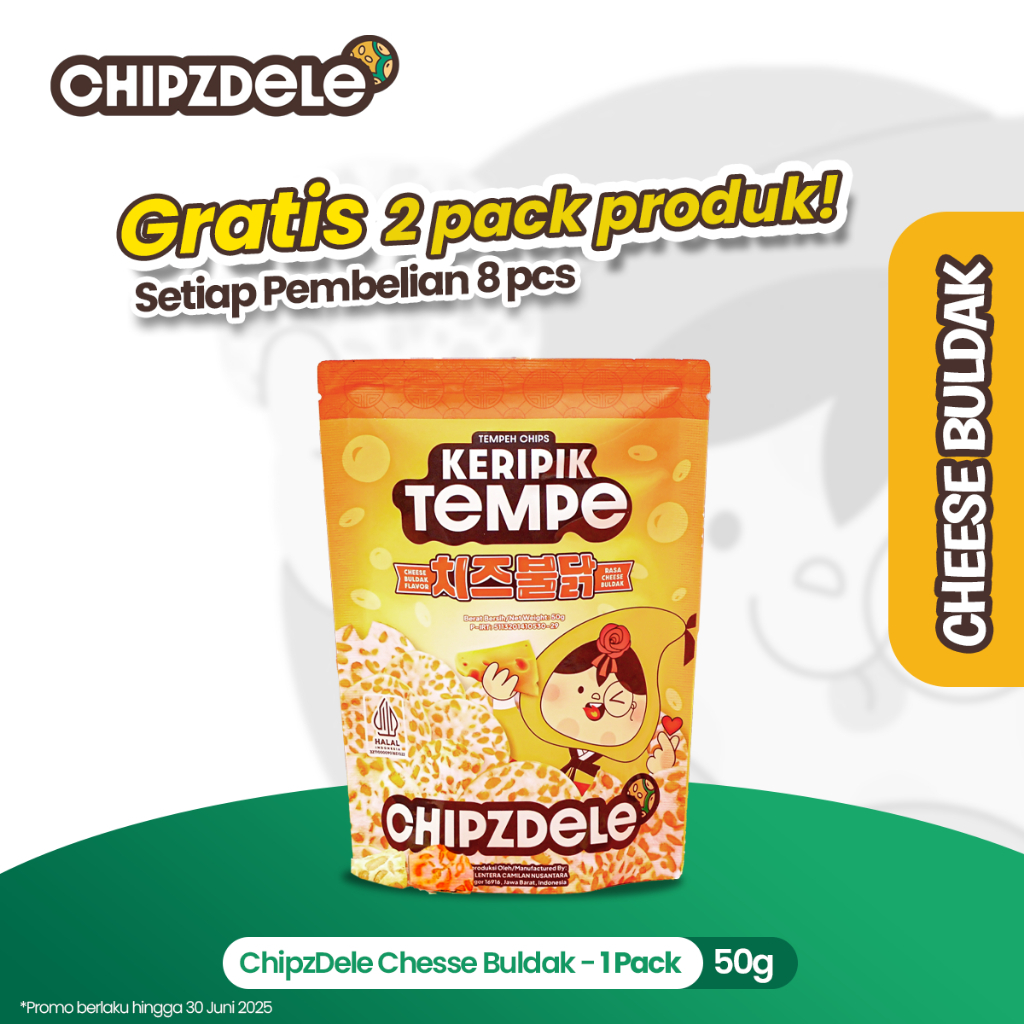 Jual Chipzdele Keripik Tempe 50 gram Korean Series Rasa Cheese Buldak ...