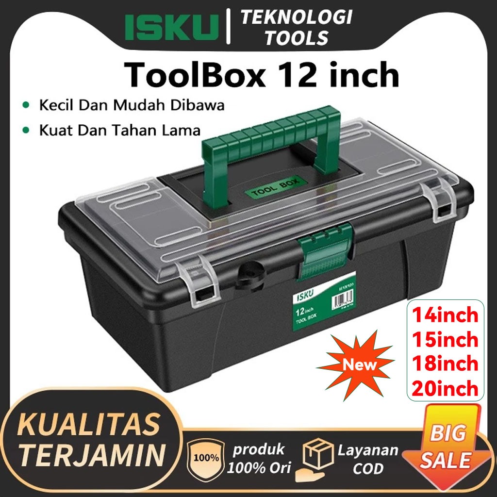 Jual ISKU Tool Box Mini 12 Inch Kotak Perkakas/Kotak Alat Multifungsi ...