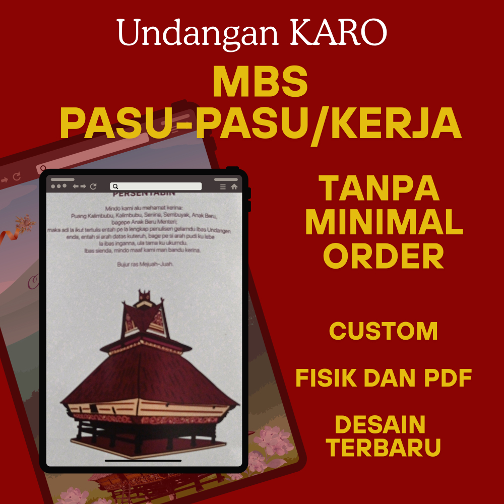 Jual Undangan ADAT KARO MBS & Kerja-kerja TANPA MINIMAL ORDER | Shopee ...