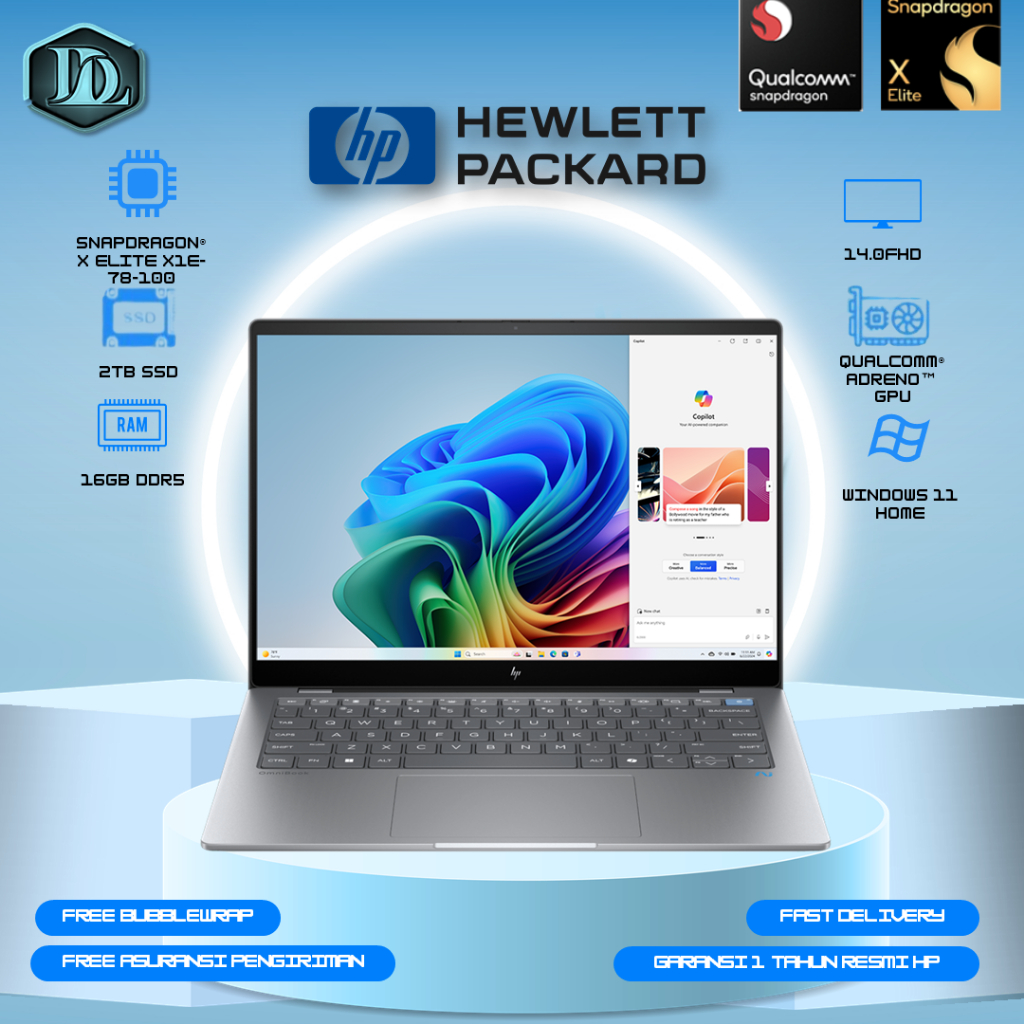 Jual Laptop Hp Omnibook X 14 Snapdragon X Elite X1E78100 16GB 1TB ...