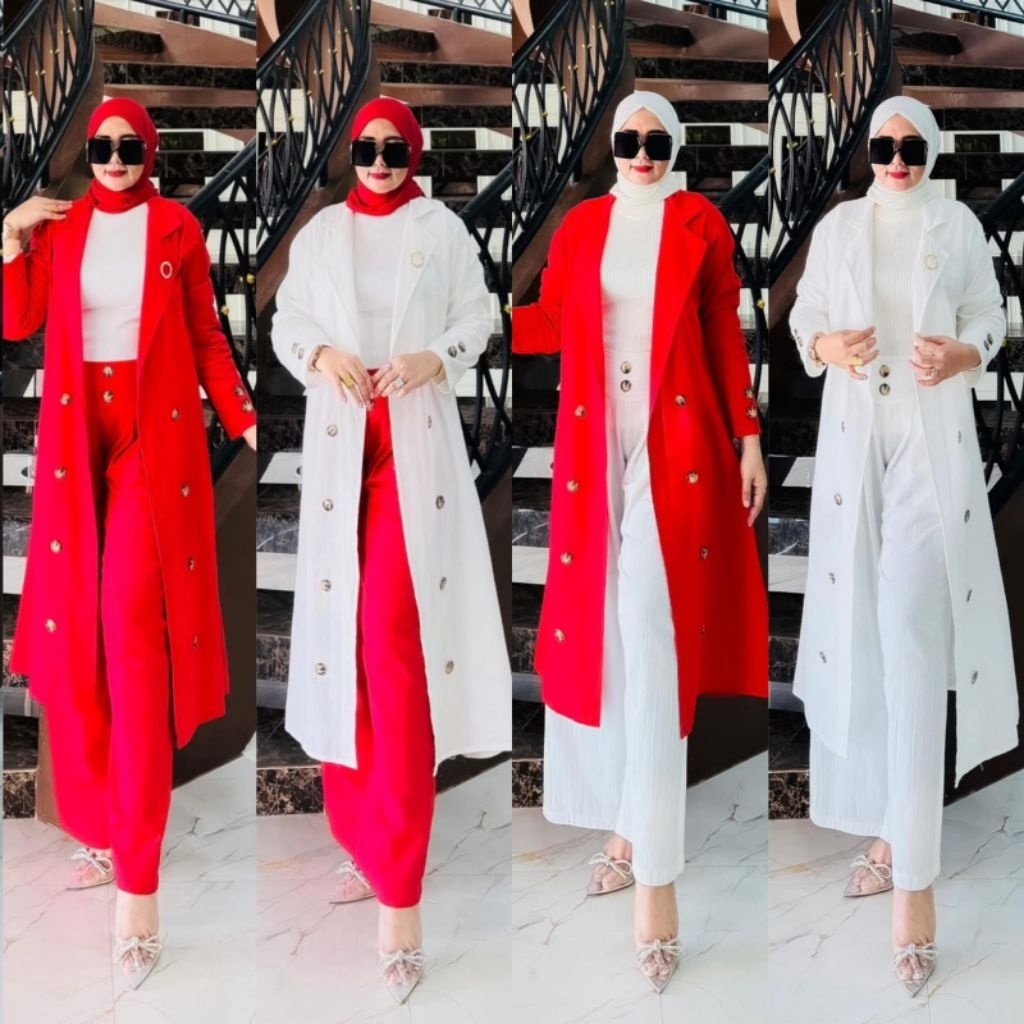 Jual GHEA SET BLAZER BY MSF SET MERAH PUTIH STELAN MERAH PUTIH ...