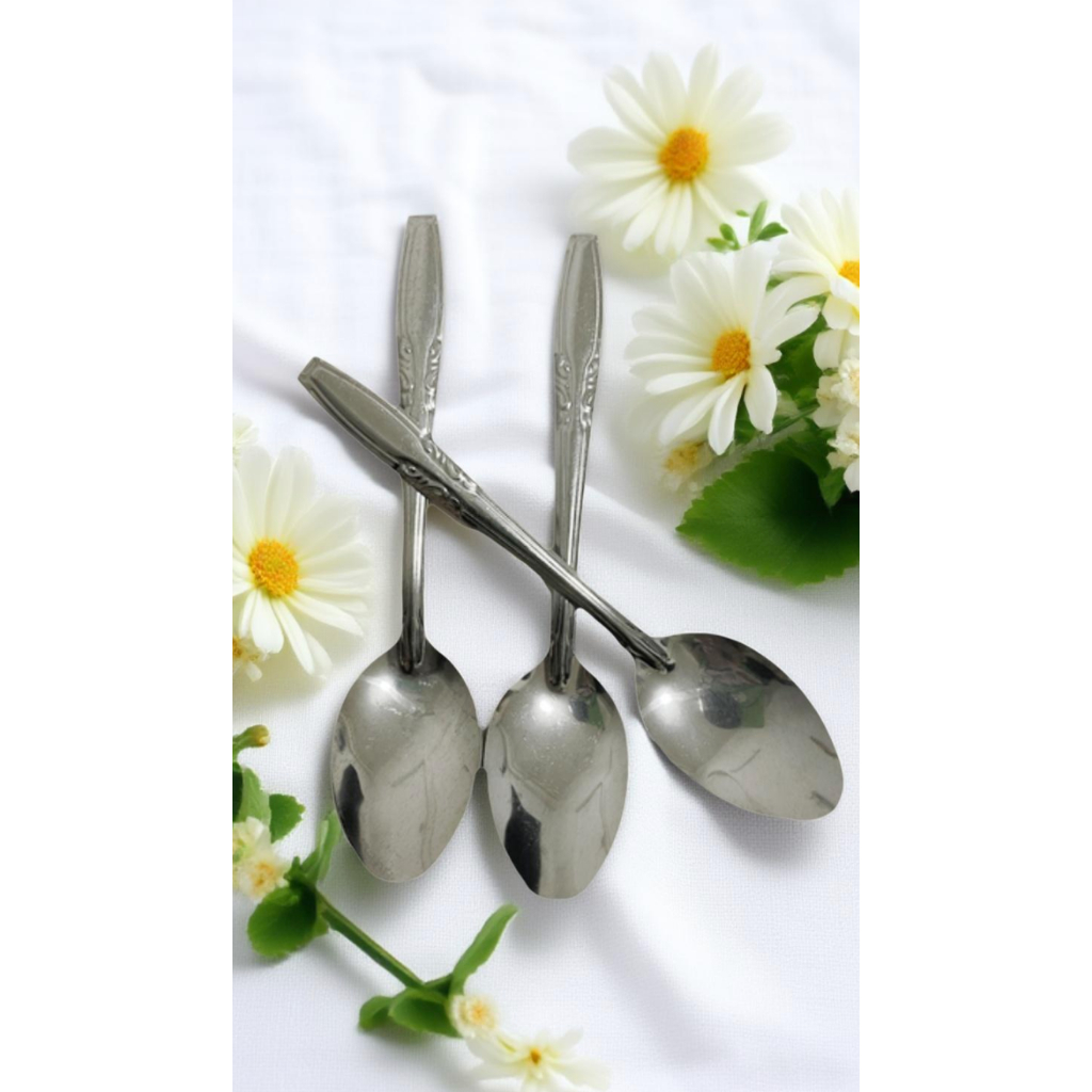 Jual (12 pcs) Sendok Makan Stainless Isi 1 Lusin - Paket 12 Sendok ...