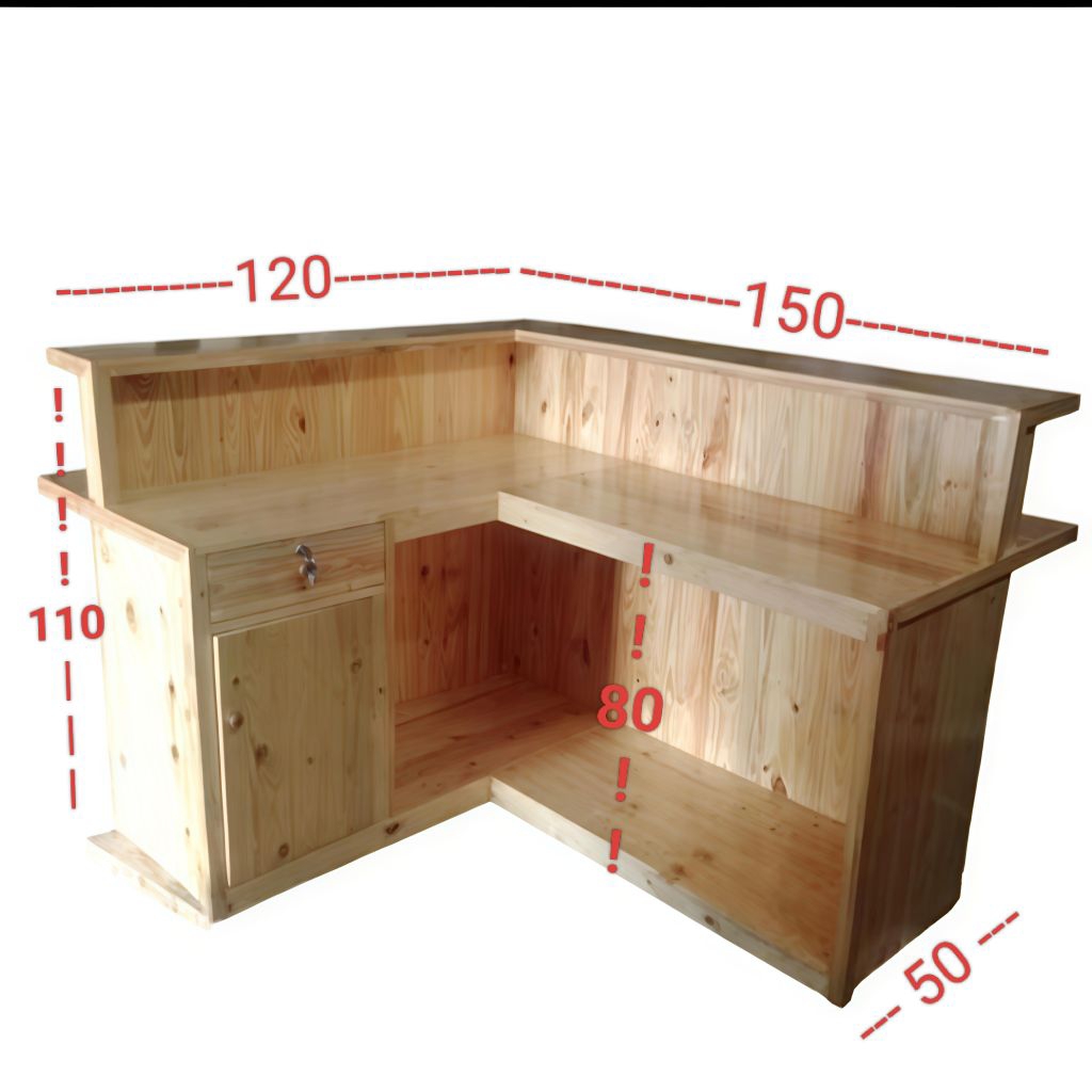 Jual Meja kasir Letter L | Meja bar Model L | Meja display resepsionis ...