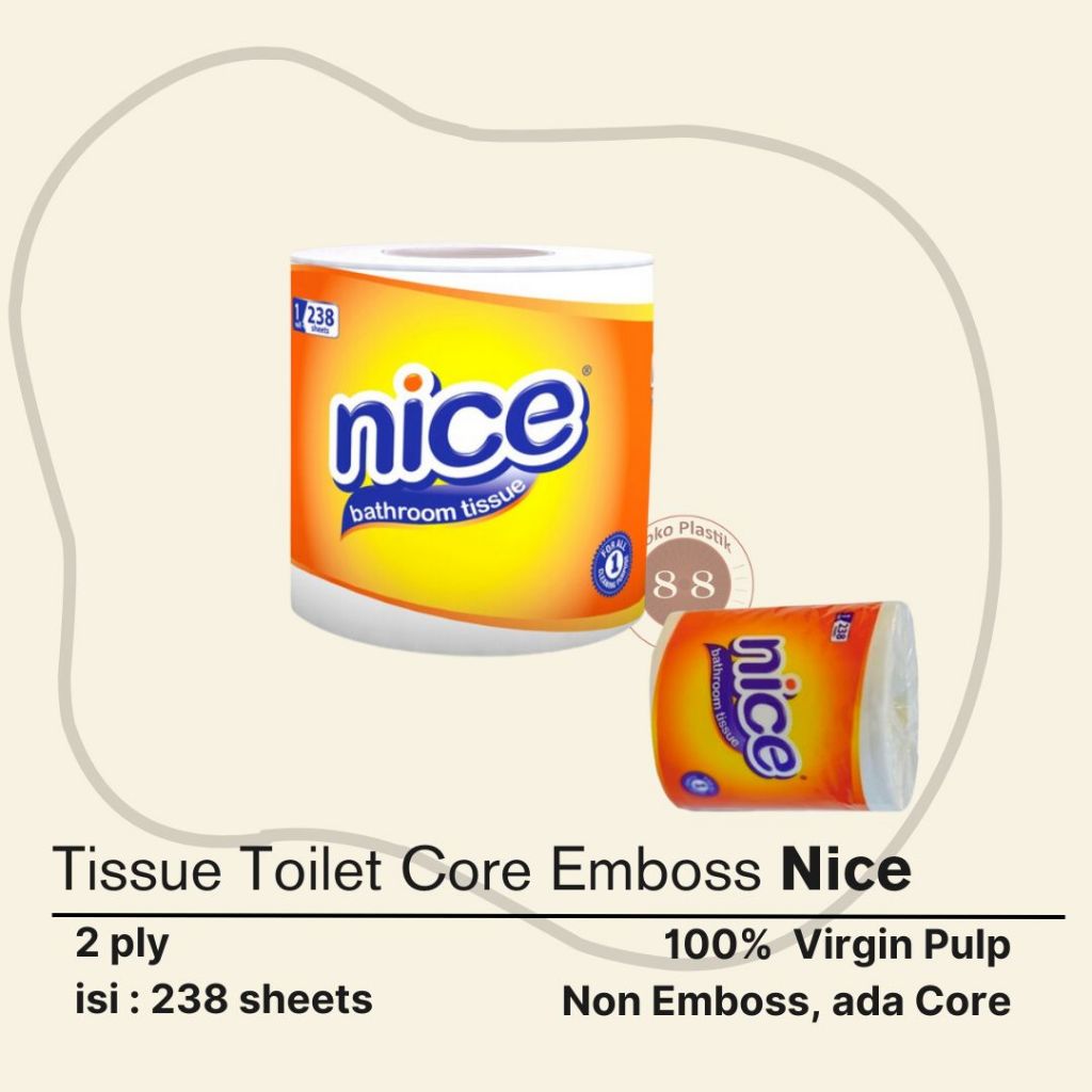 Jual Tissue Toilet Roll Core (Emboss) 2ply - Nice Toilet Roll | Shopee ...