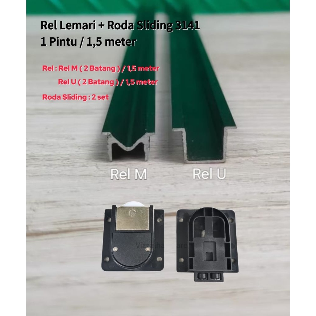 Jual Paket 1 Pintu 2 Rel U dan Rel M Model Tanam 3141 Lenaga Ukuran 1,5 ...