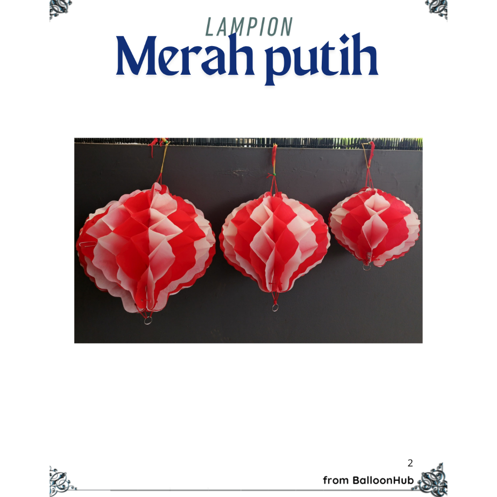 Jual Lampion Lipat Plastik Honeycomb Merah Putih (Harga Per 1biji ...