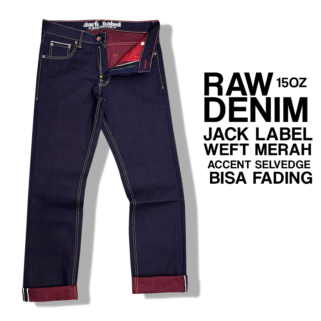 Jual Jack Label 15oz Sanforized Denim Limited Edition - Inside RED BLUE ...