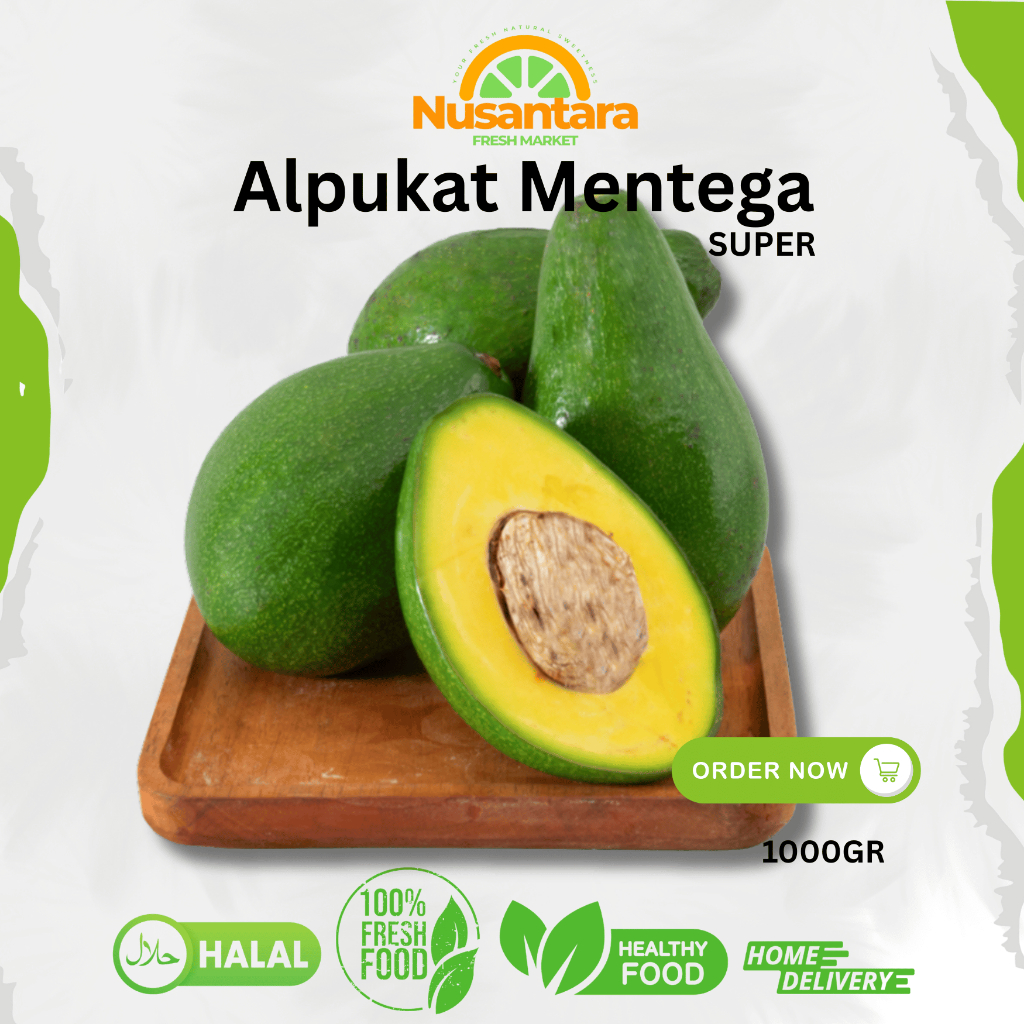 Jual Alpukat Mentega Super Segar 1 KG | Alpukat Mentega Bergaransi ...