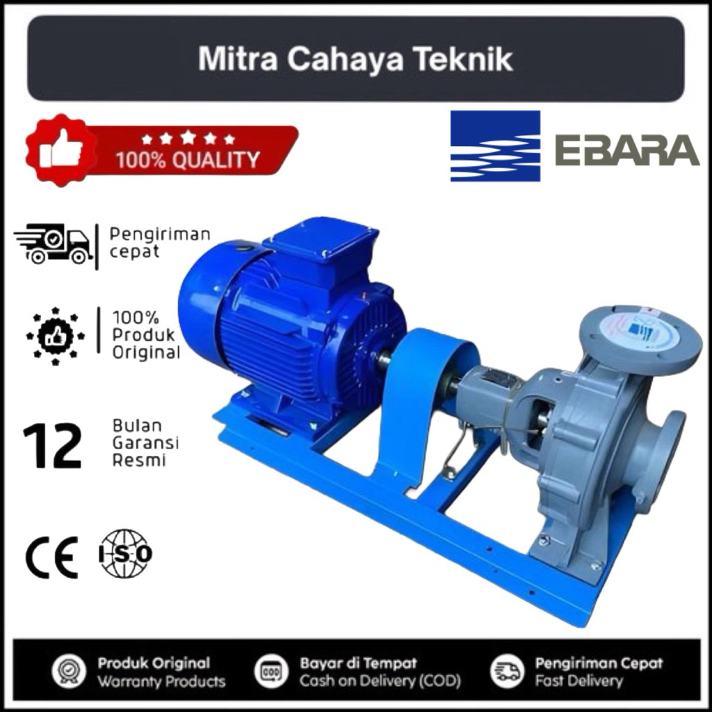 Jual pompa ebara 80x65 FSHA gland packing 5.5kw 7.5hp 3phase pompa centrifugal | Shopee Indonesia