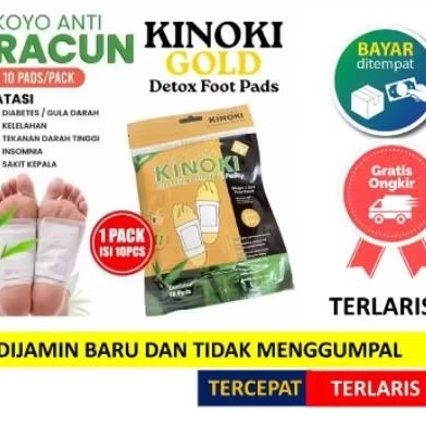 Jual SATU BOX ISI 10 LEMBAR KINOKI GOLD DETOX KOYO KAKI ASLI HERBAL ...
